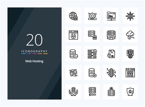 20 Web Hosting Outline Icon For Presentation 18572643 Vector Art At Vecteezy