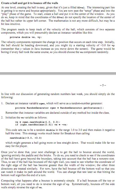 Stanford Cs106a Breakout Game Create A Ball And Get It To Bounce Off