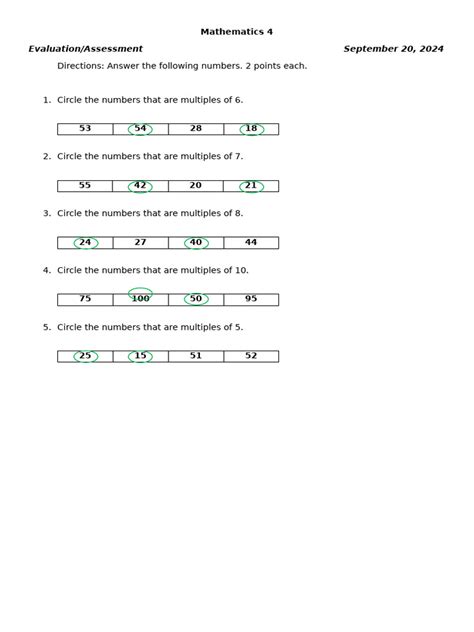 Multiples 4 Eval Sept 20 Pdf
