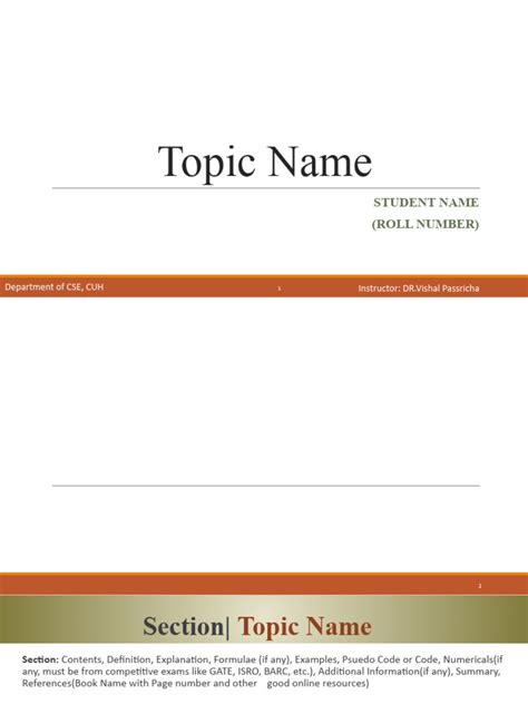 Topic Presentation Template Pdf Human Communication