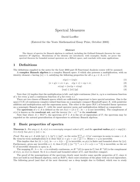 Spectral Measures David Loeffler