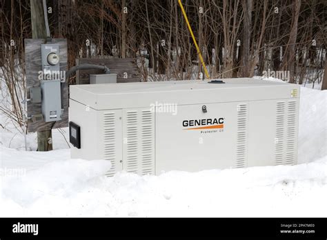A Generac Protector Qs A Backup Electric Generator That Runs On Propane Or Natural Gas Sitting