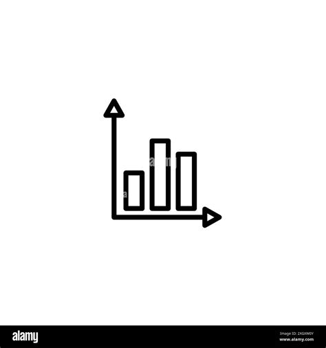 chart histogram icon logo sign vector outline in black and white color