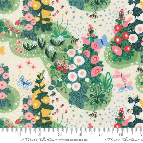 Moda Love Letter Fairy Garden Eggshell Fabric