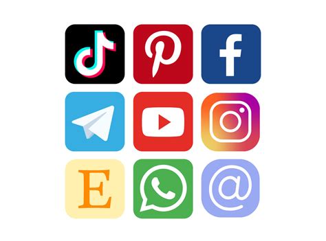 Paquete Esencial De Iconos De Colores De Redes Sociales 8892287 Vector