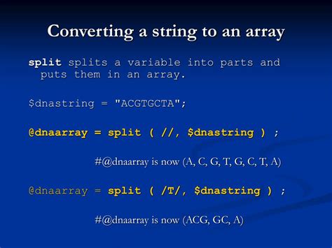 Ppt Perl For Bioinformatics Basic Data Types And Array Manipulations Powerpoint Presentation