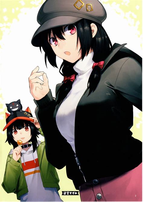 Megumin Yunyun And Chomusuke Kono Subarashii Sekai Ni Shukufuku Wo Drawn By Somemiya Suzume
