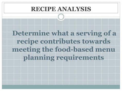 Ppt Recipe Analysis Powerpoint Presentation Free Download Id6749379