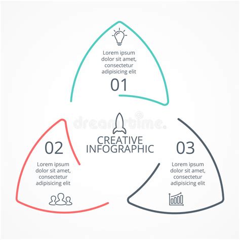 导航infographic圈子箭头线性的三角，周期图，图表，介绍图 与3的企业概念 向量例证 插画 包括有 计划 部分 78373378