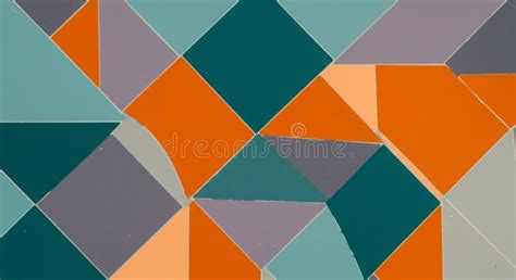 Geometric Pattern Composed Of Colorful Tiles Arranged In Various Shapes