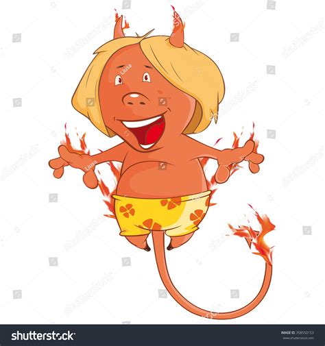 Vector Illustration Cute Devil Cartoon Character Stock Vector Royalty