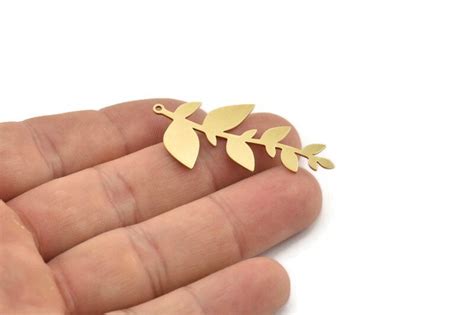 Brass Leaf Charm 4 Raw Brass Leaf Charms With 1 Hole Charm Pendants