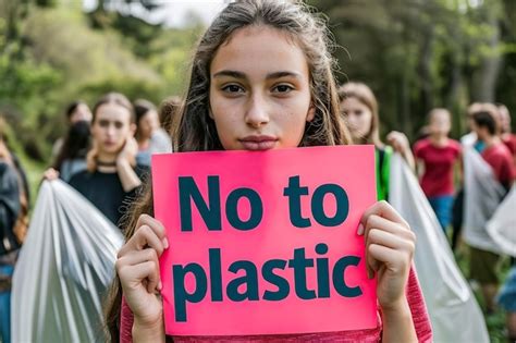 Premium Photo Group Of Young People Protesting Against Plastic