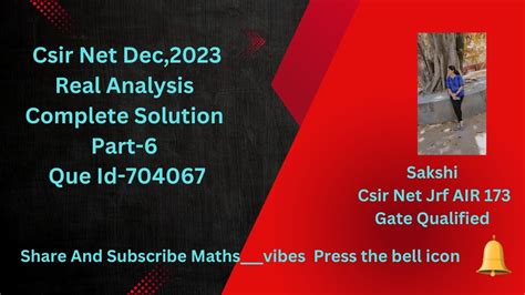 Csir Net Dec2023 Real Analysis Complete Solution Part 6 Id