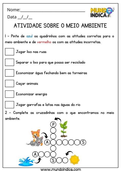 5 Atividades Para O Dia Mundial Do Meio Ambiente Para Imprimir