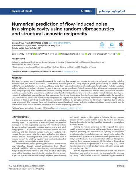 Numerical Prediction Of Flow Induced Noise In A Simple Cavity Using Random Vibroacoustics And