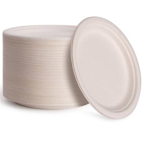 GREENER SETTINGS In Unbleached Compostable Disposable Paper Plates Pack Packs Carton
