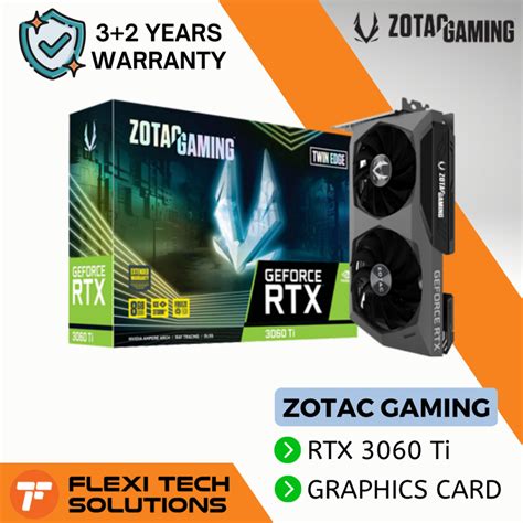 Zotac Gaming Geforce Rtx 3060 Ti Gddr6x Twin Edge Gpu Graphics Card 8gb Flexi Tech