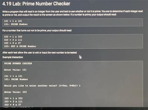 Solved 419 Lab Prime Number Checker Write A Program That