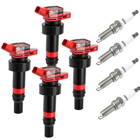 Set Of 4 Uf652 Engine Ignition Coils And Spark Plugs For Hyundai Kia