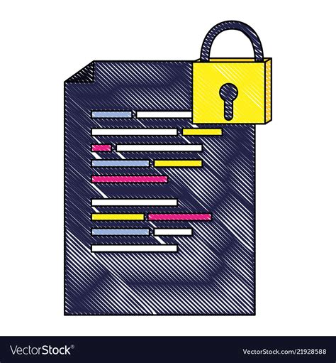 Grated Document With Program Code And Closed Vector Image