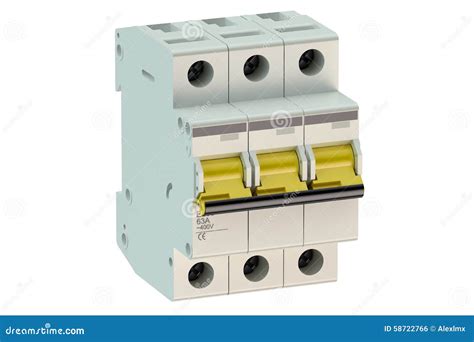 Three Pole Miniature Circuit Breaker Stock Illustration Illustration Of Industrial Electrical