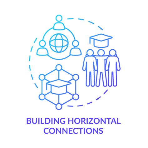 Building Horizontal Connections Blue Gradient Concept Icon Subjects Connection Principle Of