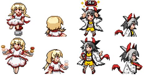 ドット絵 東方人形劇 東方鬼形獣 体験版新キャラ ドット（正面背面セット） Reimufateのイラスト Pixiv