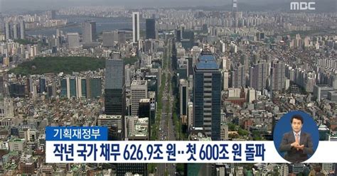 지난해 기준 나랏빚 6269조 원1인당 1천223만 원