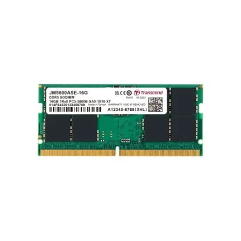Transcend JetRAM 16GB DDR5 5600Mhz SO DIMM Laptop RAM Price In Bangladesh