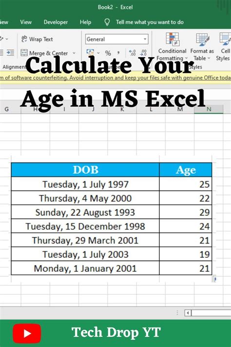 How To Calculate Age In Ms Excel