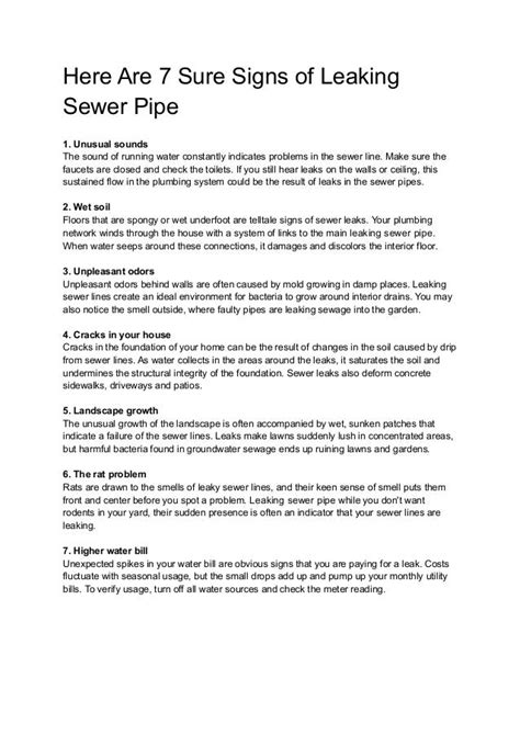 Here Are 7 Sure Signs Of Leaking Sewer Lines