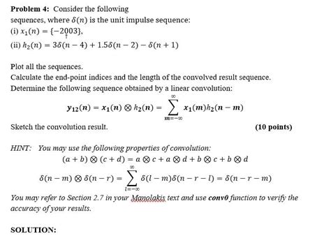 Solved Problem Consider The Following Sequences Where Chegg