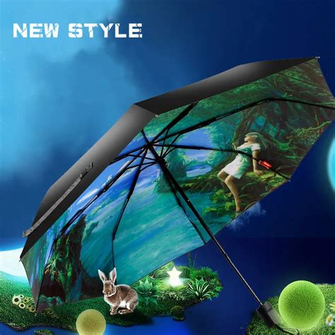 Модный Индивидуальный складной зонтик с 3 D принтом и Одноцветный зонтик от дождя для женщин и