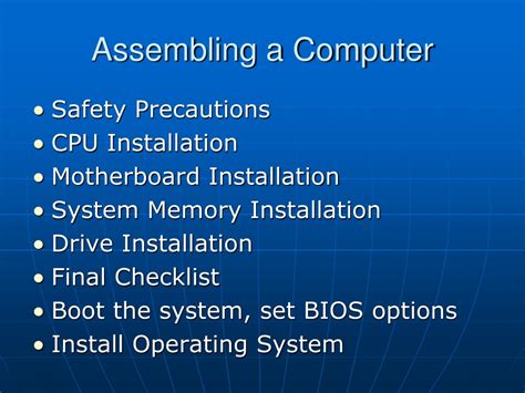 ppt diy computer assembly guide step by step instructions for