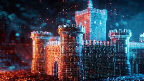 a digital castle guarded by powerful encryption algorithms and tingedge
