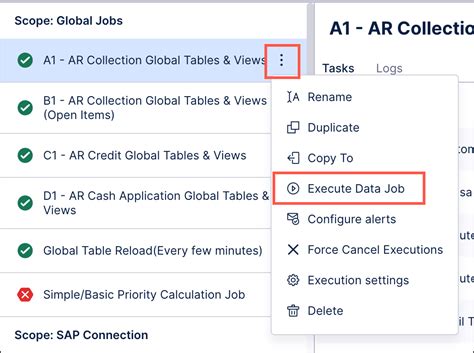 Executing Data Jobs