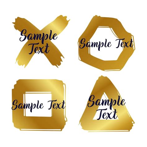Marco De Título De Lujo Dorado Con Pincel Abstracto Vector Premium