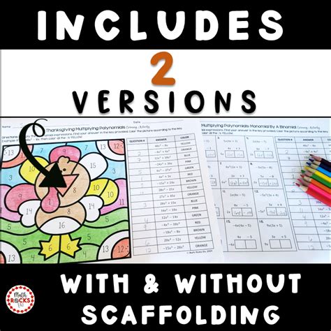 Thanksgiving Multiplying Polynomials Activity Monomial By Binomial 9th Grade Made By Teachers