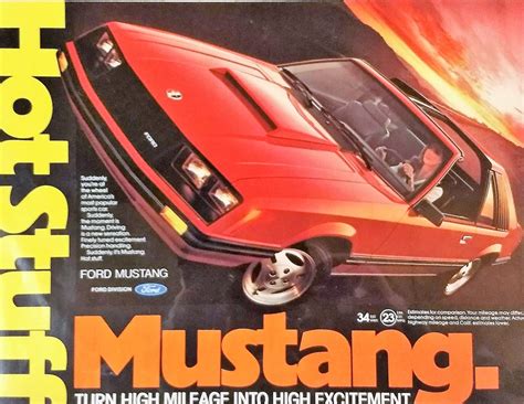 1981 Ford Mustang Car Ad Matted Vintage 11x14 Print Etsy