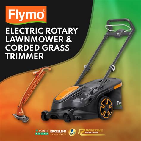 Flymo Ultramow Duo Electric Cordless Rotary Lawnmower And Flymo Contour