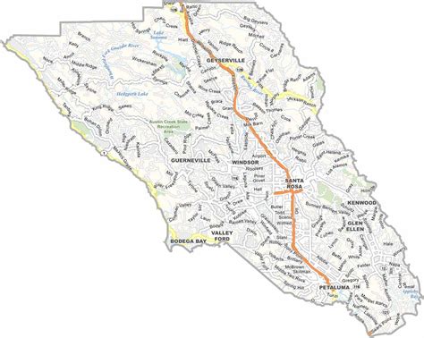 Sonoma County Map California Us County Maps