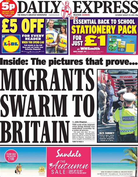 Newspaper Headlines Migration Facebook And Lords Reform Demands BBC