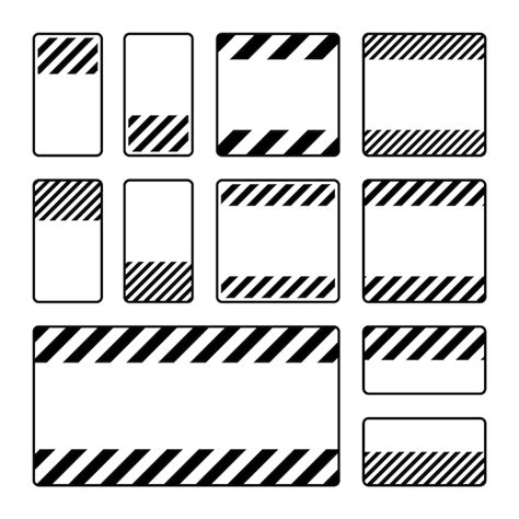 Premium Vector Various Blank Black Warning Signs With Diagonal Lines