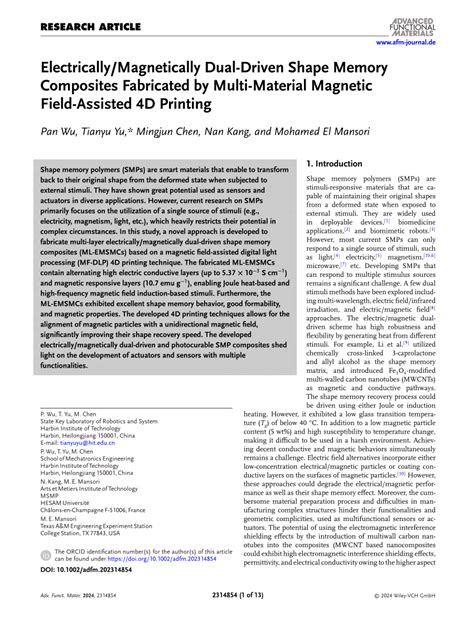 Electrically Magnetically Dual‐driven Shape‐ Memory Composites