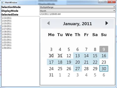 Wpf Calendar Control André Alves De Lima