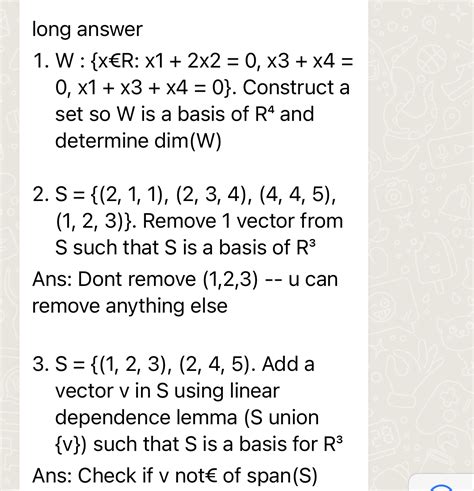 Solved Linear Algebra Basis Problems Please Show Steps And Chegg