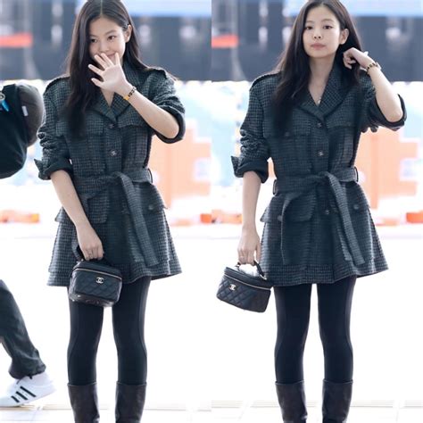 제니 공항패션 속 샤넬 트위드자켓 토트백 여자 명품시계 몽땅 럭셔리해 네이버 블로그