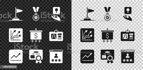 깃발 메달 전구 재무 성장 증가 인증서 템플릿 고객 제품 등급 및 달러 아이콘으로 대상을 설정합니다 벡터 3위에 대한 스톡 벡터 아트 및 기타 이미지 Istock