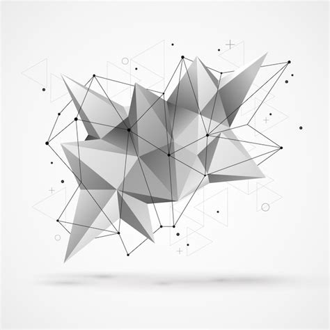 Premium Vector Molecular Structure With Polygonal Shapes And Wireframe